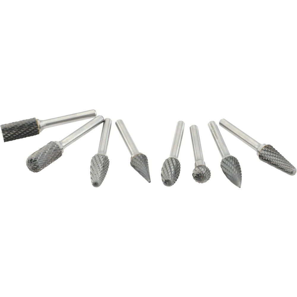 Hertel - 8 Pc Double Cut Burr Set with Cylinder | MSC Direct