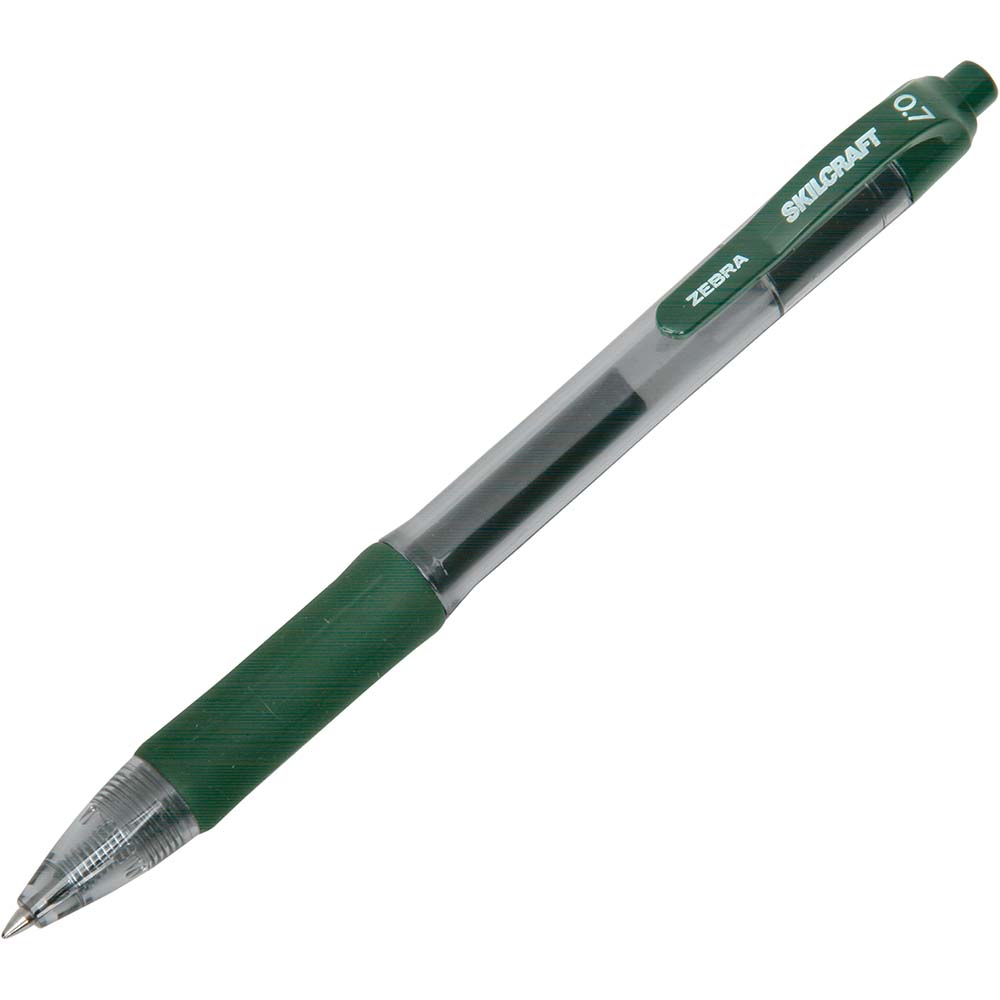AbilityOne - Retractable Pen: Medium Tip, Green Ink | MSC Direct