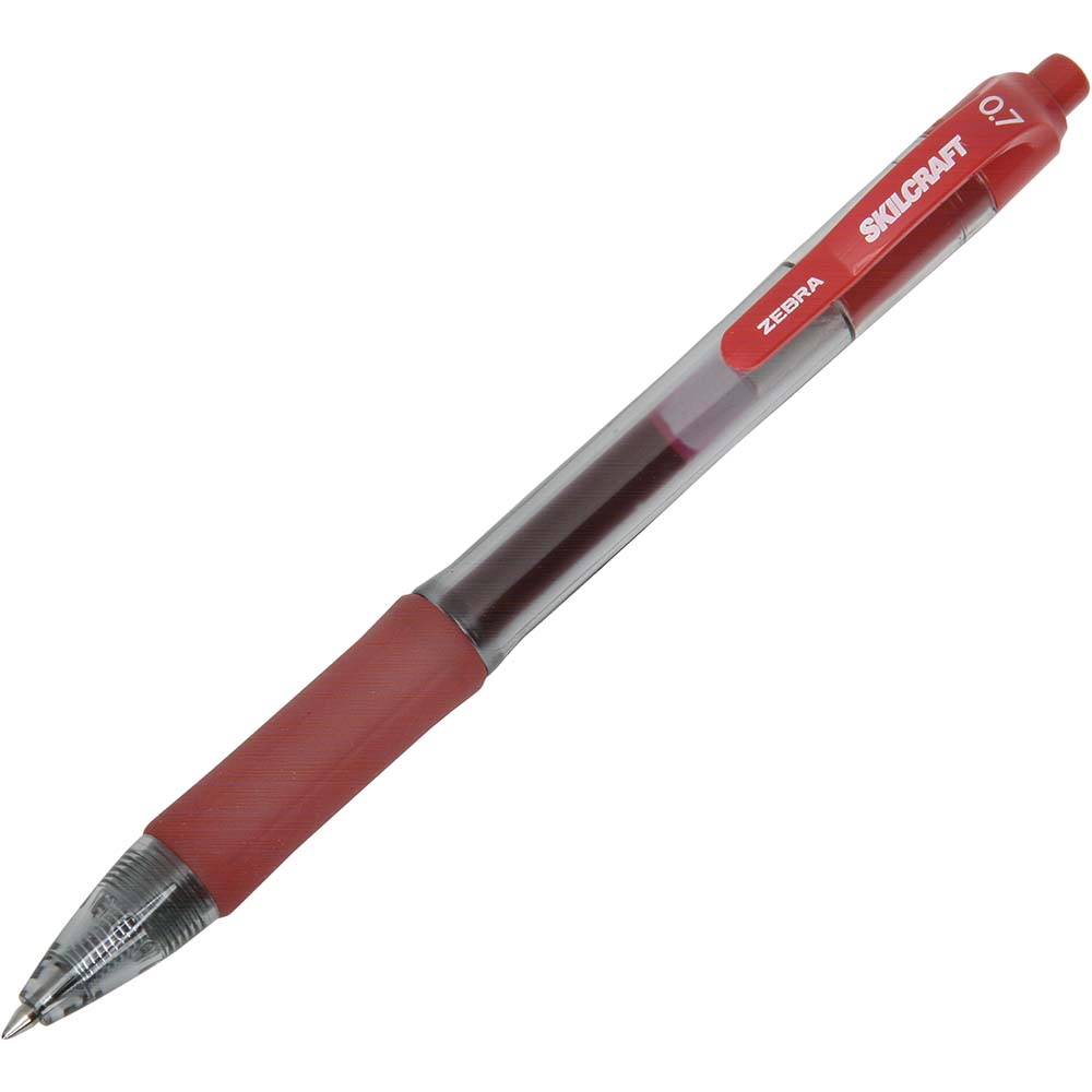 AbilityOne - Retractable Pen: Medium Tip, Red Ink | MSC Direct