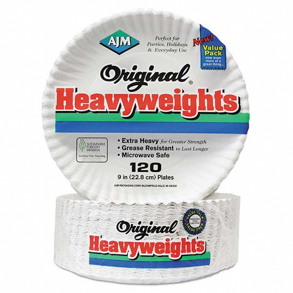 AJM Packaging Corporation - Plate: White, 120 Per Pack & 8 Pack Per ...