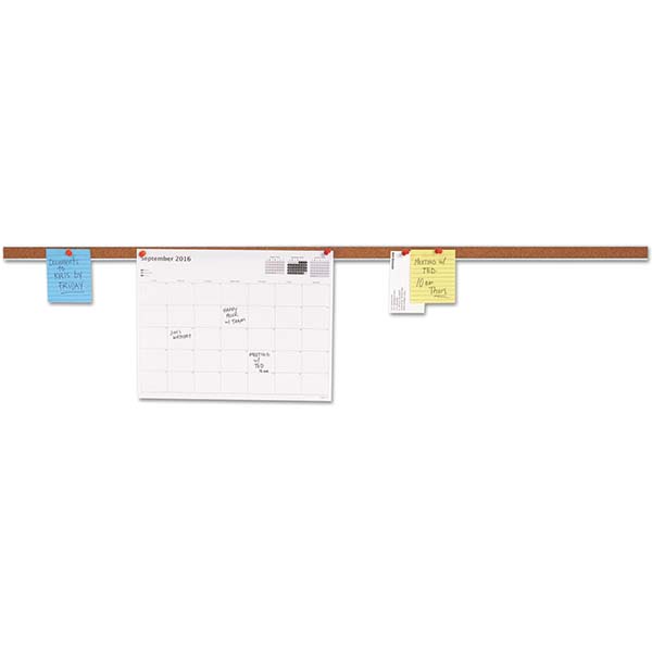 UNIVERSAL - Bulletin Board: 36" Width, 1" Height, Brown | MSC Direct