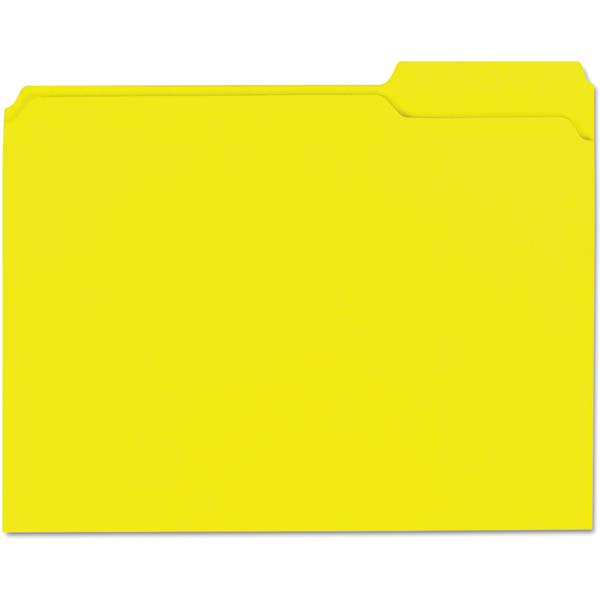 UNIVERSAL - File Folders with Top Tab: Letter, Yellow, 100/Pack | MSC ...