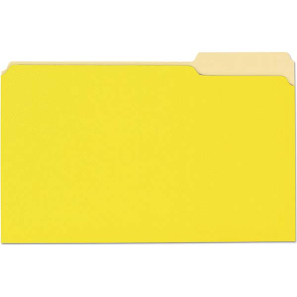 UNIVERSAL - File Folders with Top Tab: Legal, Light Yellow, 100/Pack ...
