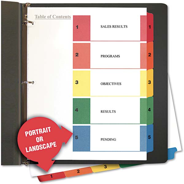 UNIVERSAL - Tabs, Indexes & Dividers; Indexes & Divider Type ...