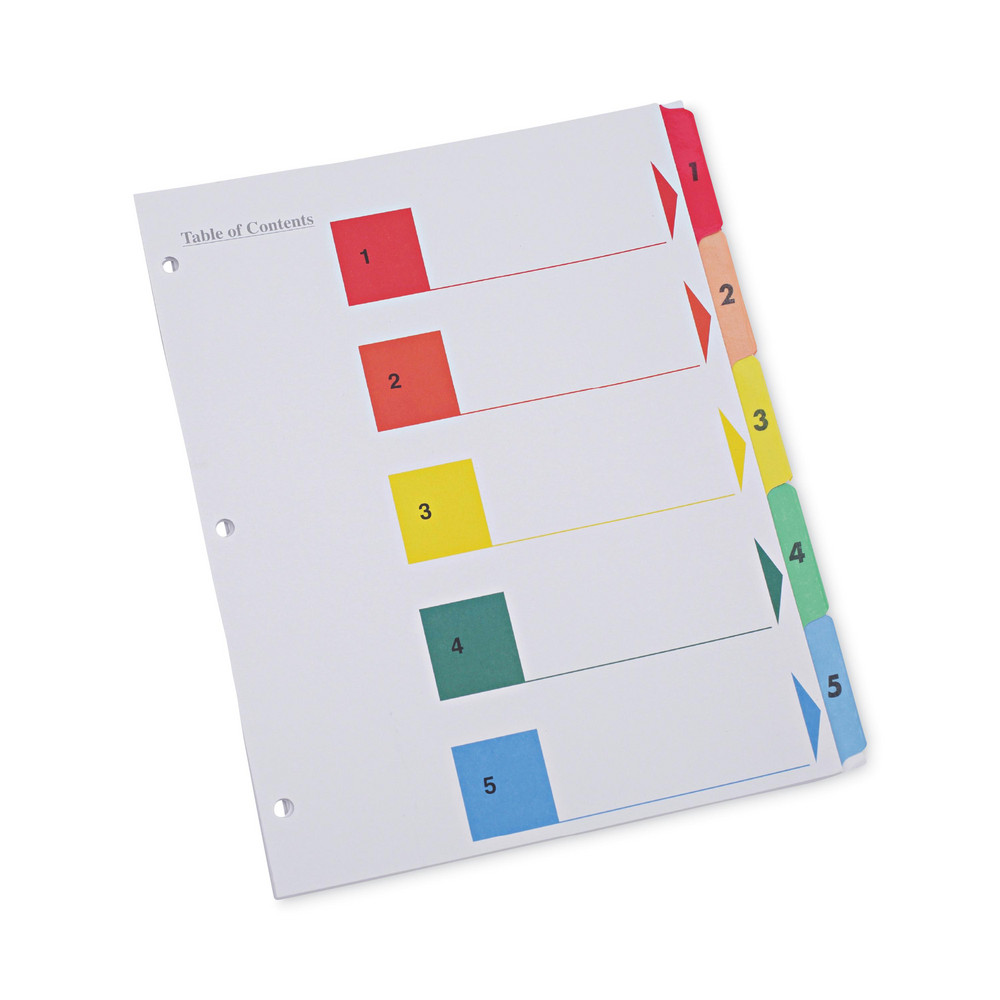 UNIVERSAL - Tabs, Indexes & Dividers: Divider Type: Preprinted; Color ...