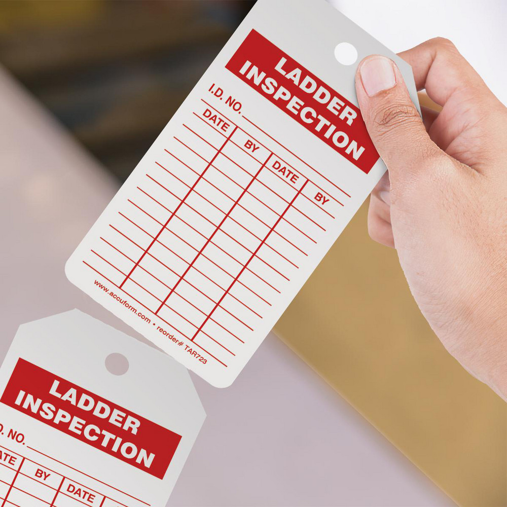 AccuformNMC - Inspection Tag: Rectangle, 6-1/4" High, Synthetic Paper ...