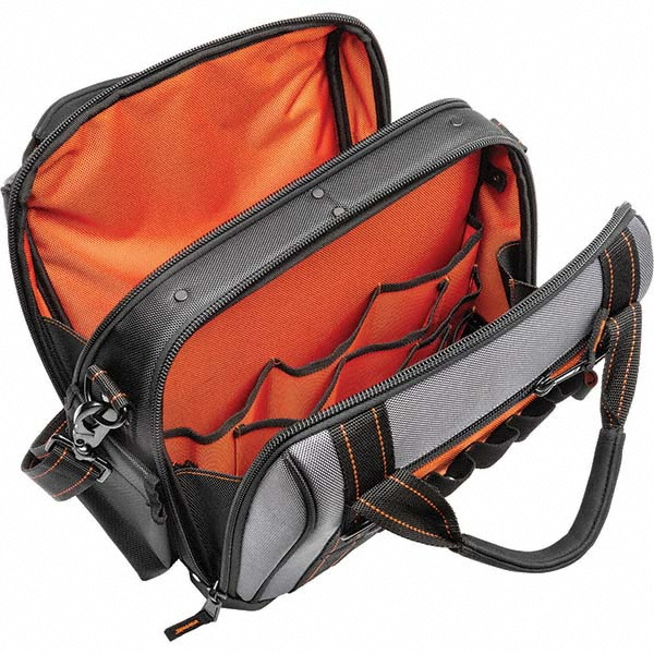 Crescent - 32 Pocket, Polyester, Black/Orange Closed Top Tool Bag ...