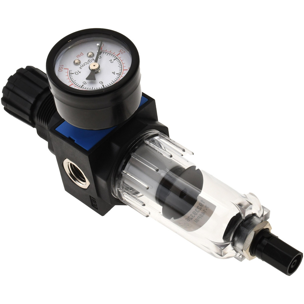 PRO-SOURCE - FRL Combination Unit: 1/4 NPT, Miniature with Pressure Gauge | MSC Direct