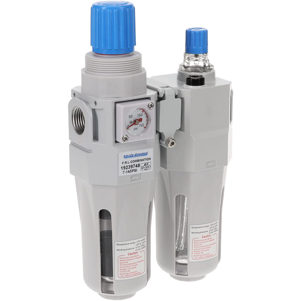 PRO-SOURCE - FRL Combination Unit: 1/2 NPT, Standard with Pressure Gauge | MSC Direct