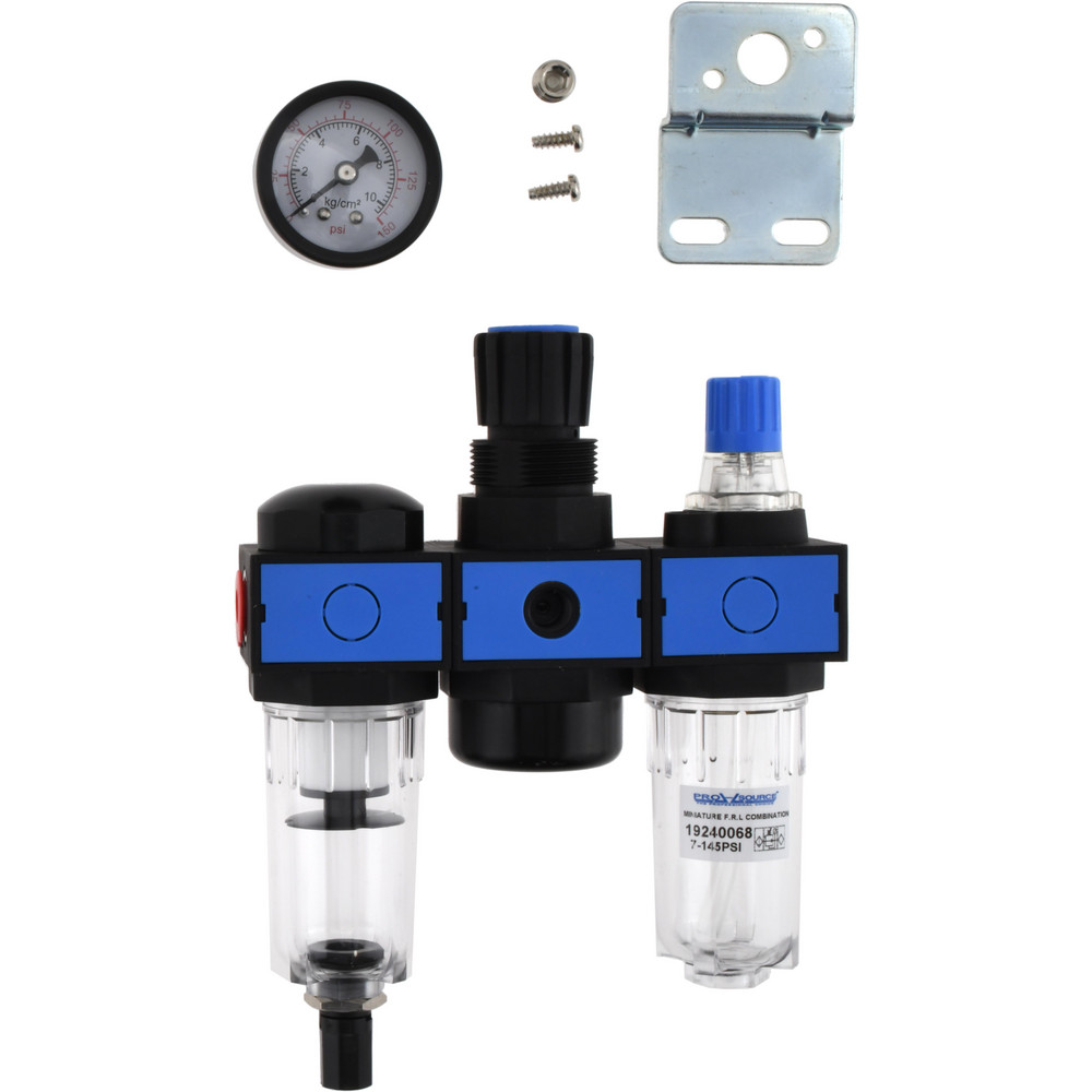 PRO-SOURCE - FRL Combination Unit: 1/4 NPT, Miniature with Pressure Gauge | MSC Direct