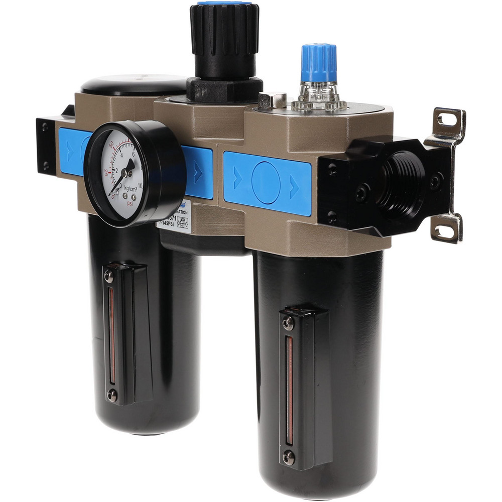 PRO-SOURCE - FRL Combination Unit: 1 NPT, Heavy-Duty with Pressure Gauge | MSC Direct