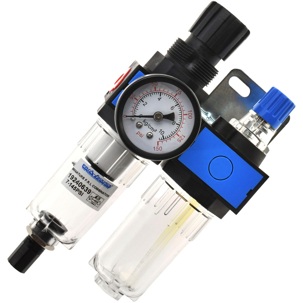 PRO-SOURCE - FRL Combination Unit: 1/4 NPT, Miniature with Pressure Gauge | MSC Direct