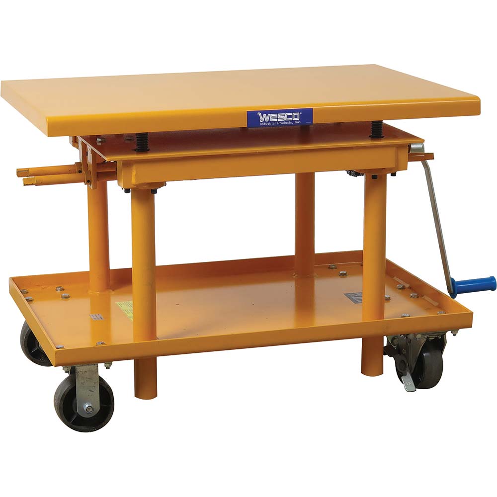 Wesco Industrial Products - Mobile Hand Lift Table: 2,200 lb Capacity ...