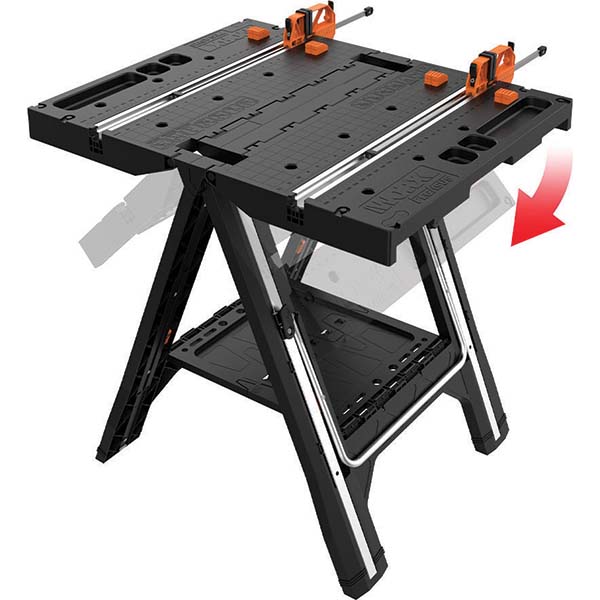 Worx - Sawhorse: 25" Wide, 26" Deep, 32" High, Plastic Top | MSC Direct