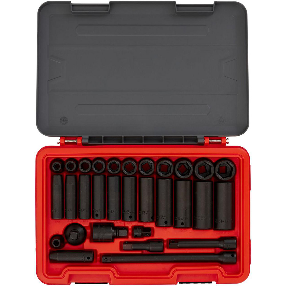 Proto - Socket Set: 30 Pc, 1/2" Drive, 1/2" Min, 1-1/16" Max | MSC Direct