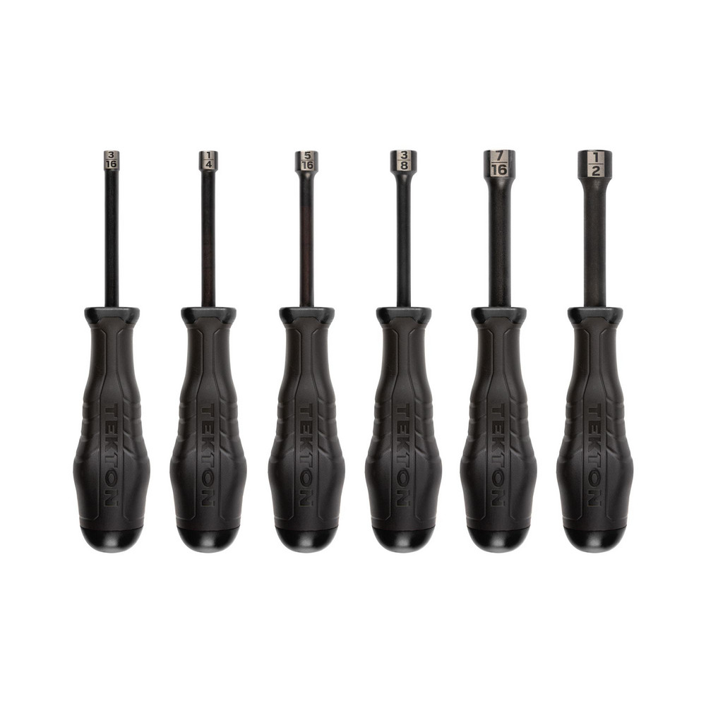 Tekton - Nut Driver Screwdriver Set: 6 Pc, Black Oxide | MSC Direct