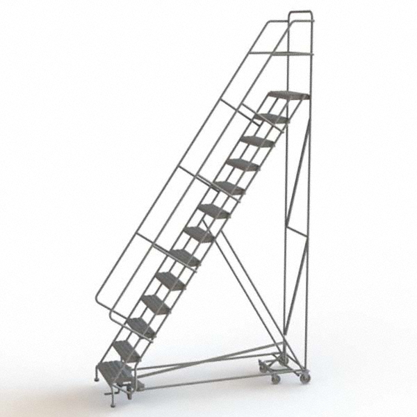 TRI-ARC - Steel Platform Rolling Ladder: 13" Platform, 450 lb Capacity ...