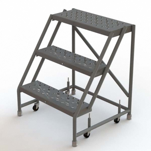 TRI-ARC - Steel Spring-Loaded Rolling Ladder: 30" Platform, 450 lb ...