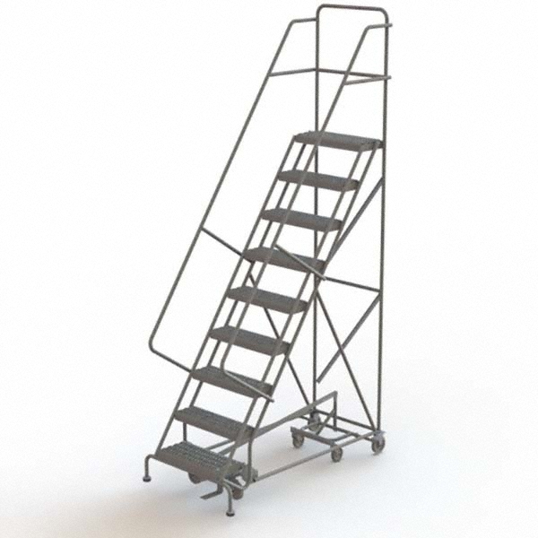 TRI-ARC - Steel Platform Rolling Ladder: 90" Platform, 450 lb Capacity ...