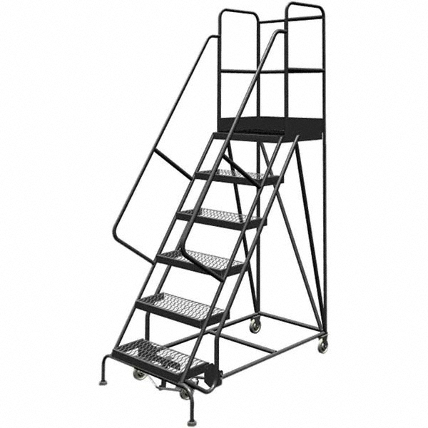 TRI-ARC - Steel Spring-Loaded Rolling Ladder: 450 lb Capacity, 6 Step ...
