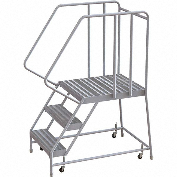 TRI-ARC - Aluminum Rolling Ladder: 350 lb Capacity, 3 Step | MSC Direct