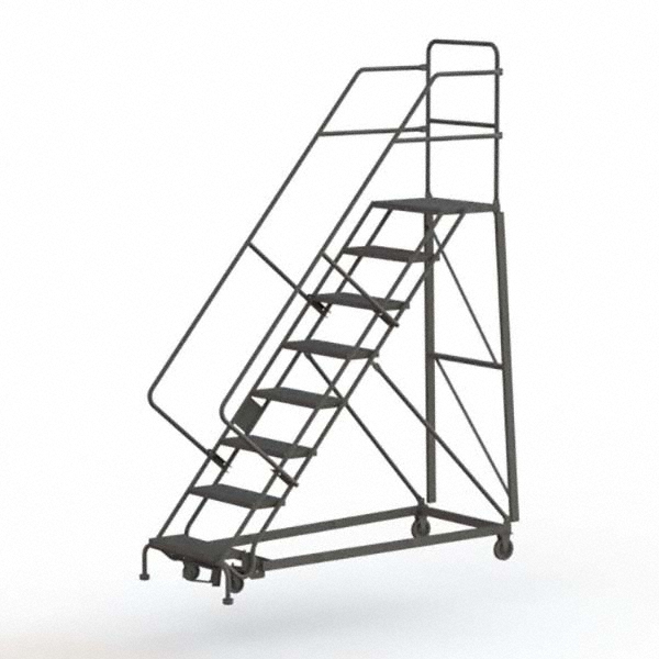 TRI-ARC - Steel Rolling Ladder: 80" Platform, 600 lb Capacity, 8 Step ...