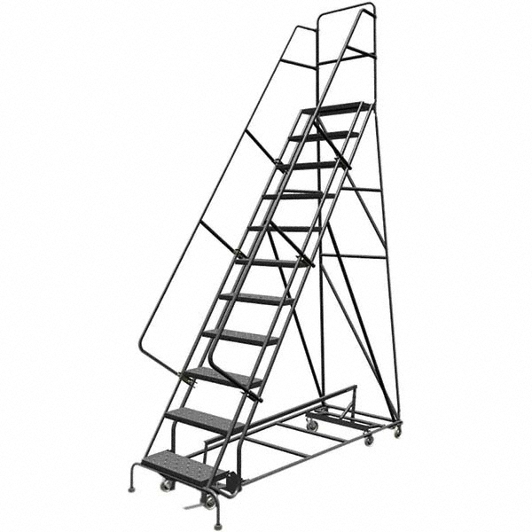 TRI-ARC - Steel Rolling Ladder: 11" Platform, 600 lb Capacity, 11 Step ...