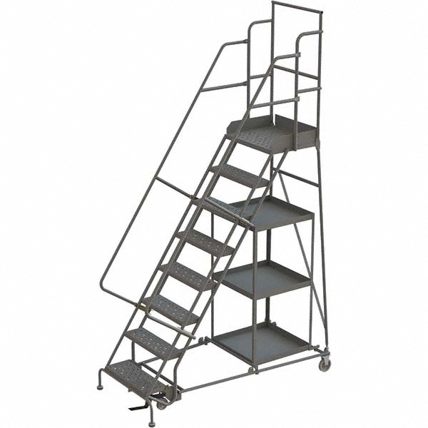 TRI-ARC - Steel Stock Picking Rolling Ladder: 80" Platform, 450 lb ...