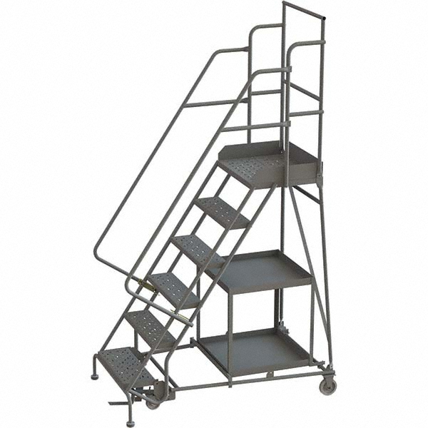 TRI-ARC - Steel Stock Picking Rolling Ladder: 60" Platform, 450 lb ...