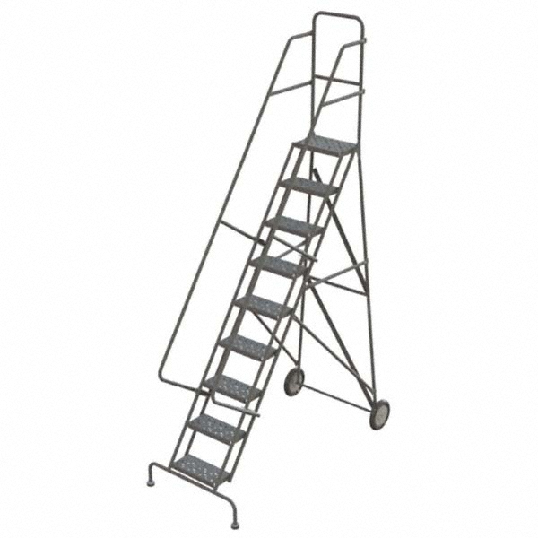 TRI-ARC - Steel Platform Rolling Ladder: 90" Platform, 450 lb Capacity ...