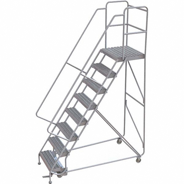 TRI-ARC - Aluminum Rolling Ladder: 350 lb Capacity, 8 Step | MSC Direct