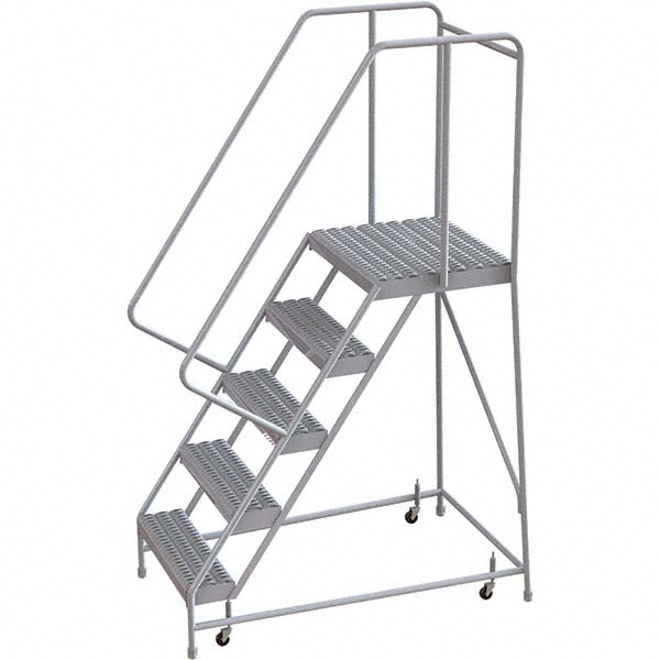 TRI-ARC - Aluminum Rolling Ladder: 350 lb Capacity, 5 Step | MSC Direct