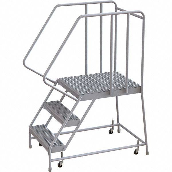 TRI-ARC - Aluminum Rolling Ladder: 350 lb Capacity, 3 Step | MSC Direct