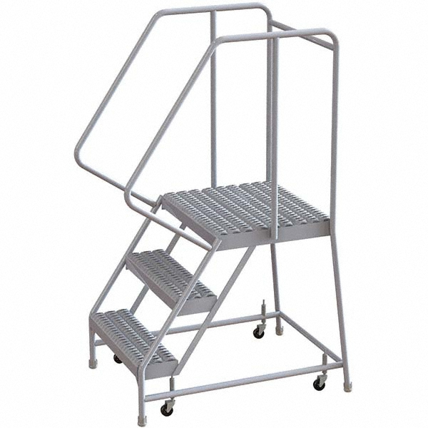 TRI-ARC - Aluminum Rolling Ladder: 350 lb Capacity, 3 Step | MSC Direct