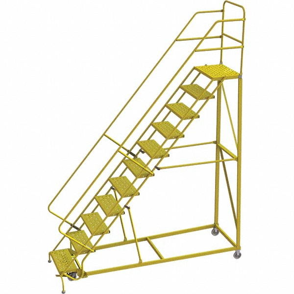 TRI-ARC - Steel Forward Descent 50 deg Incline Rolling Ladder: 11 ...