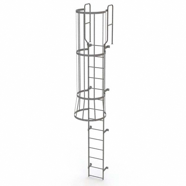 TRI-ARC - Steel Wall Mounted Ladder: 13.00" High, 14 Steps, 350 lb ...