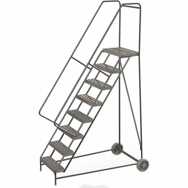 TRI-ARC - Aluminum Rolling Ladder: 350 lb Capacity, 8 Step | MSC Direct