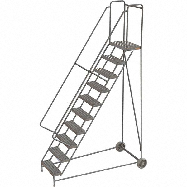 TRI-ARC - Aluminum Rolling Ladder: 350 lb Capacity, 10 Step | MSC Direct