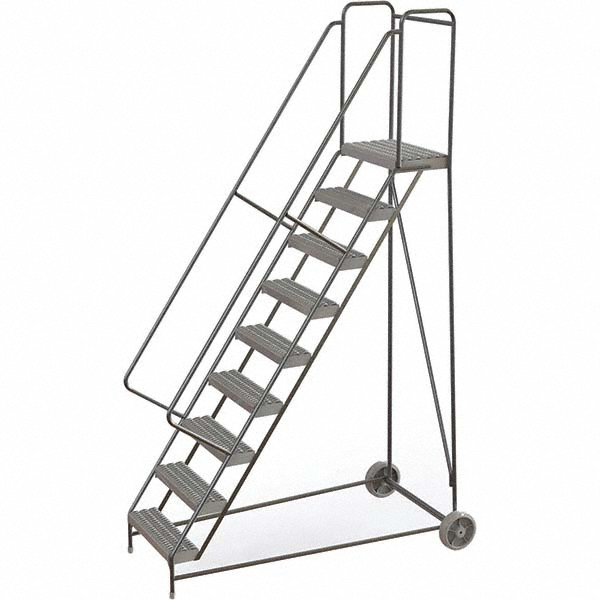 TRI-ARC - Aluminum Rolling Ladder: 350 lb Capacity, 9 Step | MSC Direct