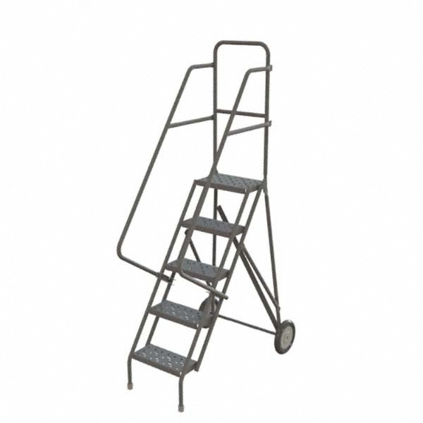 TRI-ARC - Steel Platform Rolling Ladder: 450 lb Capacity, 5 Step | MSC ...