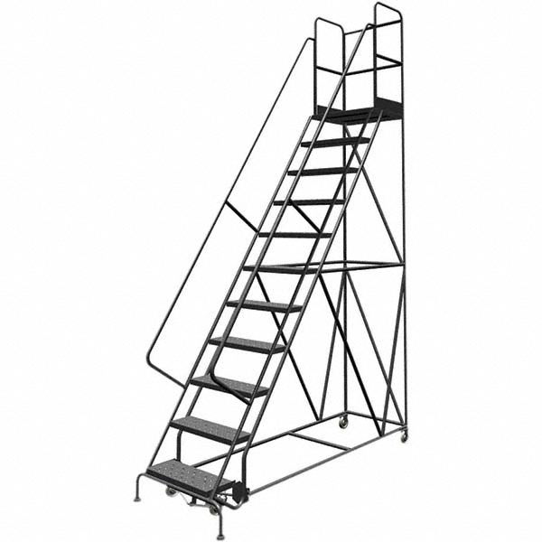 TRI-ARC - Steel Spring-Loaded Rolling Ladder: 450 lb Capacity, 11 Step ...
