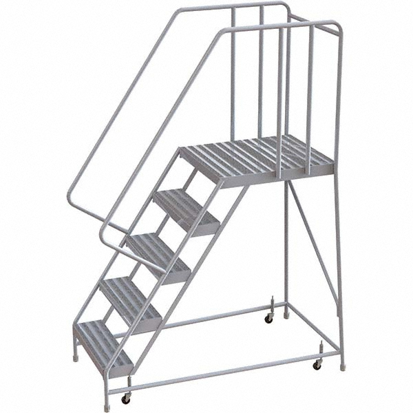 TRI-ARC - Aluminum Rolling Ladder: 350 lb Capacity, 5 Step | MSC Direct