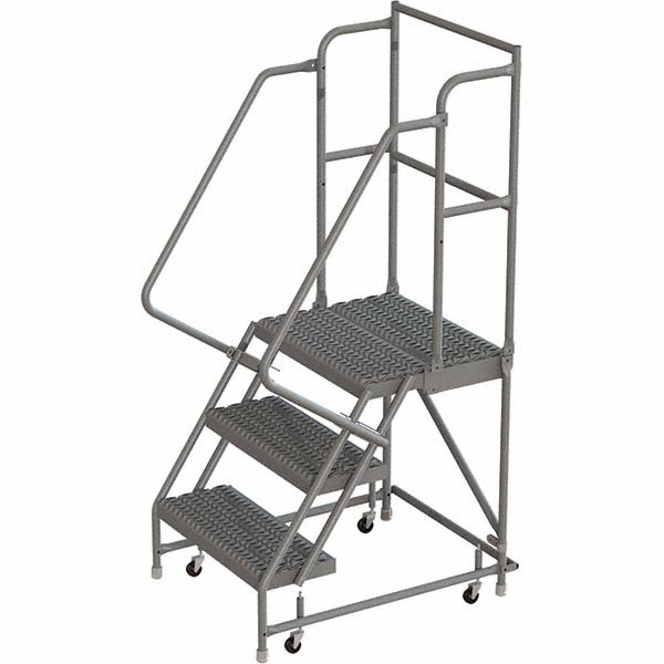TRI-ARC - Steel Spring-Loaded Rolling Ladder: 450 lb Capacity, 3 Step ...