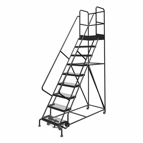 TRI-ARC - Steel Spring-Loaded Rolling Ladder: 450 lb Capacity, 9 Step ...
