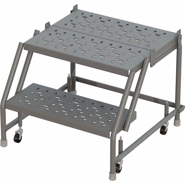 TRI-ARC - Steel Spring-Loaded Rolling Ladder: 450 lb Capacity, 2 Step ...