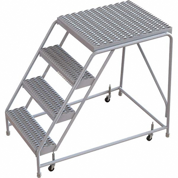 TRI-ARC - Aluminum Rolling Ladder: 350 lb Capacity, 4 Step | MSC Direct