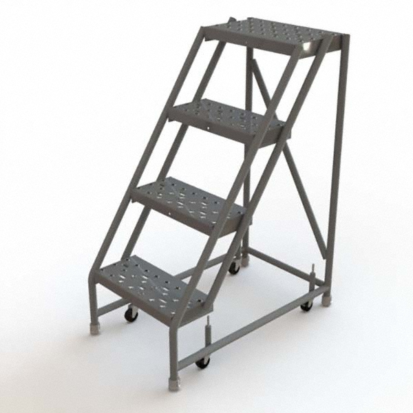 TRI-ARC - Steel Platform Rolling Ladder: 450 lb Capacity, 4 Step | MSC ...