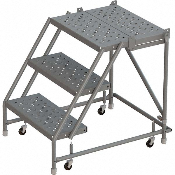 TRI-ARC - Steel Spring-Loaded Rolling Ladder: 450 lb Capacity, 3 Step ...