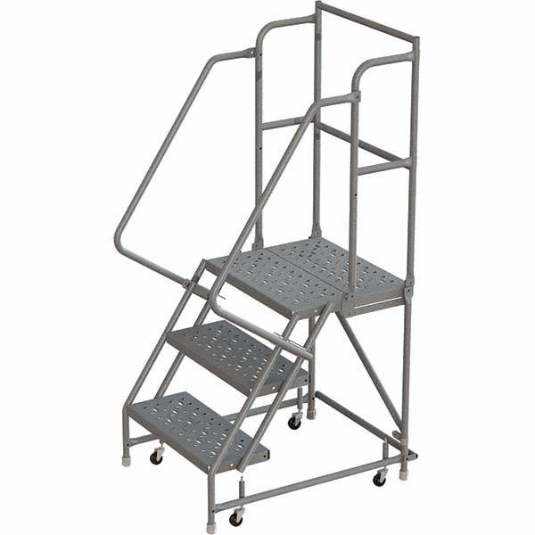 TRI-ARC - Steel Spring-Loaded Rolling Ladder: 450 lb Capacity, 3 Step ...