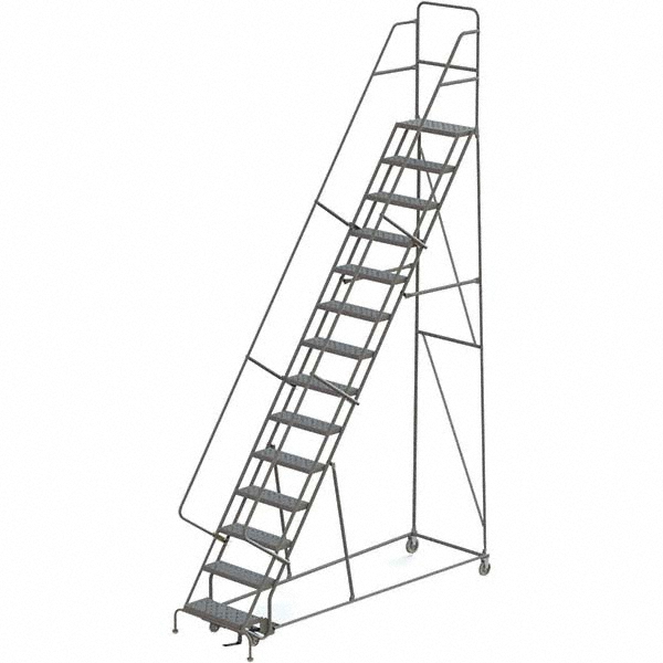 TRI-ARC - Steel Platform Rolling Ladder: 450 lb Capacity, 14 Step | MSC ...